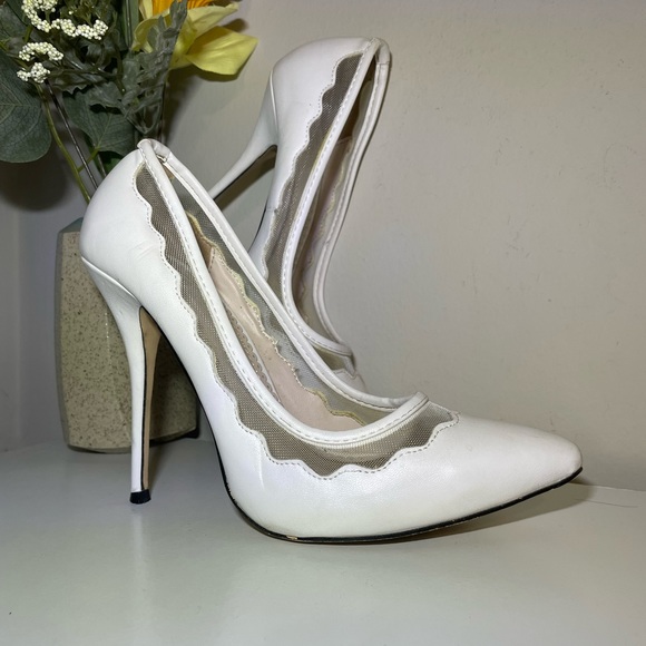 Madison | Shoes | Madison Jenji Us 8 White With Lace Detail Leather ...